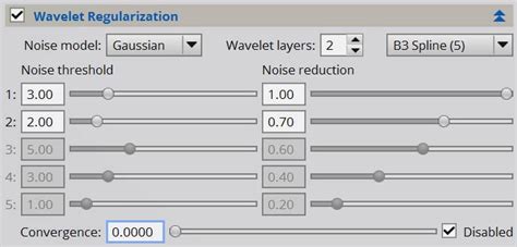 using richardson lucy wavelet regularization parameters in pixinsight
