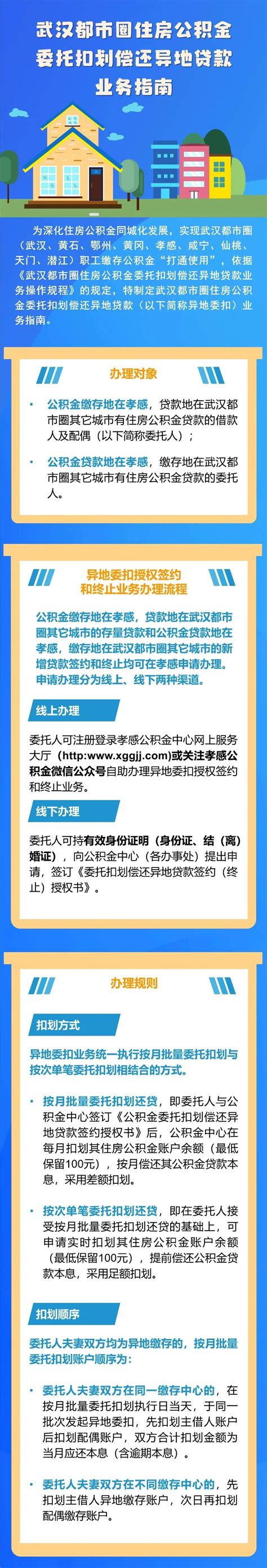 武汉都市圈住房公积金委托扣划偿还异地贷款业务指南 孝房网