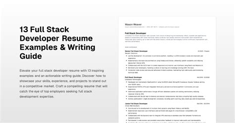 13 Full Stack Developer Resume Examples And Writing Guide