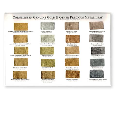 Gold Metallic Color Chart
