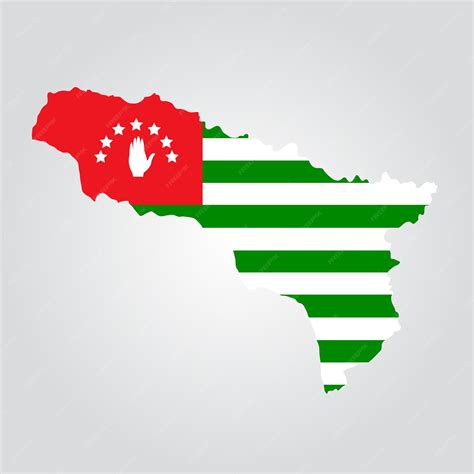 Mapa E Bandeira Da Abkházia República Da Abkházia Vetor Lettering