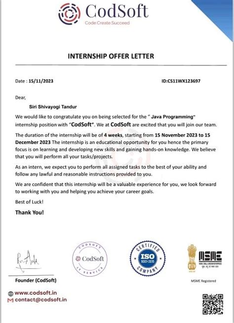 Siri Tandur On Linkedin Codsoft Internship2023 Newbeginnings