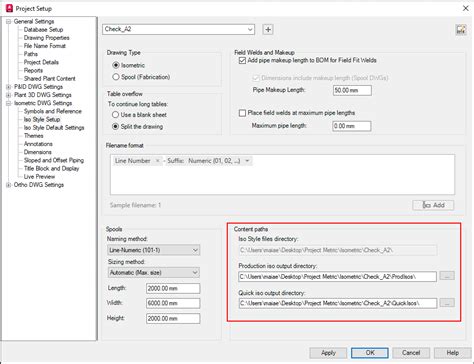where are the isometric drawings located in an autocad plant 3d project