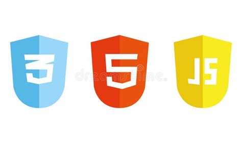 Html5 Css3 Js Icon Set Web Development Logo Icon Set Of Html Css And Javascript Stock