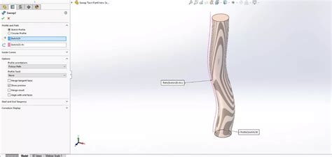Solidworks Creating A Derived Centerline In A Twisted Sweep Goengineer
