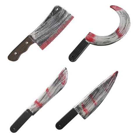 할로윈 가짜 피 묻은 소품 플라스틱 가짜 칼 공포 혈액 무기 재미 있는 아이 호의 장난감 코스프레 할로윈 장식 홈 Aliexpress