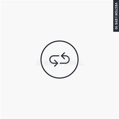 Repeat Reload Linear Style Sign For Mobile Concept And Web Design