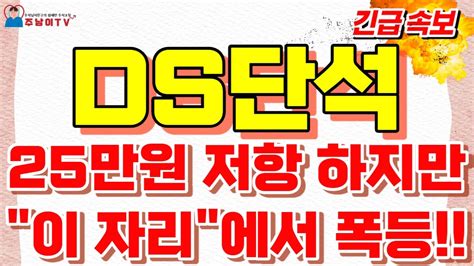 Ds단석 무조건 오른다 했습니다 25만원 저항에서 이렇게만 대응하세요신규상장 신규상장주 Ds단석 디에스단석ds단석신규상장 Ds단석목표가 디에스단석전략