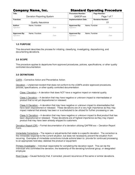 Deviation Reporting System
