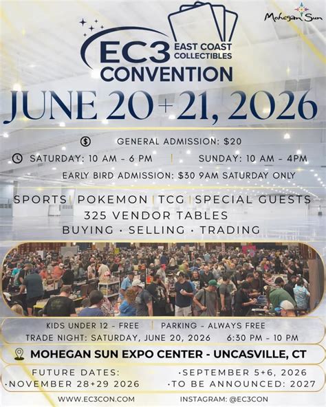 June 2021 2026 Ec3con Card Show Tickets Treasure