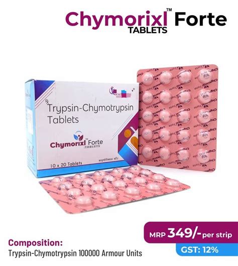 Trypsin Chymotrypsin Tablets At ₹ 349stripe Chymocip Tablet In
