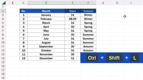 Shortcut Key For Filter In Excel