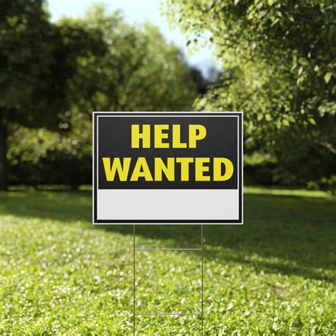 Help Wanted Write Any Message Yard Sign 24 X 18 Inches V3 Yellow