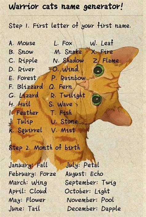 Warrior Cat Kit Name Generator