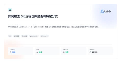 如何检查 Git 远程仓库是否有特定分支 Labex