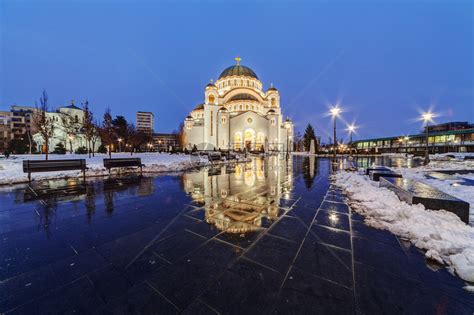 塞尔维亚贝尔格莱德夜高清图片下载 正版图片503079525 摄图网