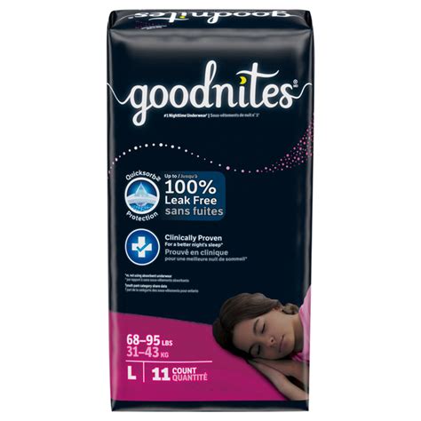 Save On Goodnites Girls L Nighttime Underwear 68 95 Lb Order Online