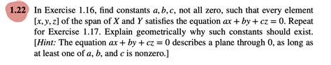 Solved In Exercise 116 Find Constants Abc Not All Zero