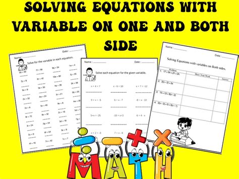 Solving Equations With Variables On One And Both Sides End Of Year Math Activity Teaching