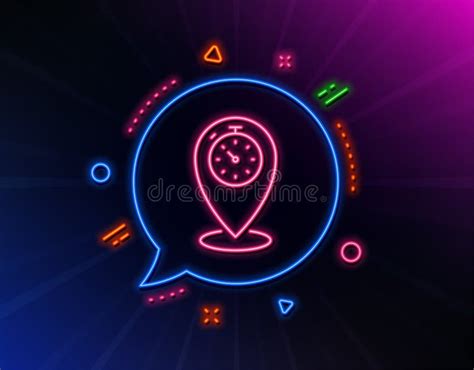 Timer Line Icon Time Sign Location Pointer Symbol Vector Stock