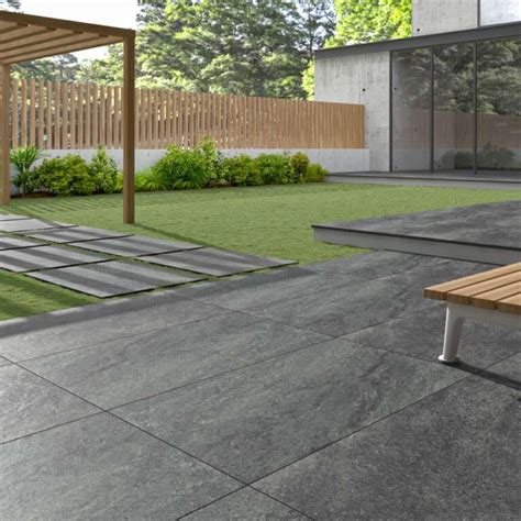 Hs Nero Outdoor Porcelain Paving Tiles Patio Pack 20mm Ammaari Stones