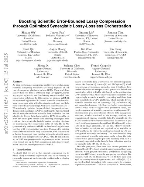 Pdf Boosting Scientific Error Bounded Lossy Compression Through