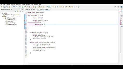 Java Program For Selection Sort Youtube