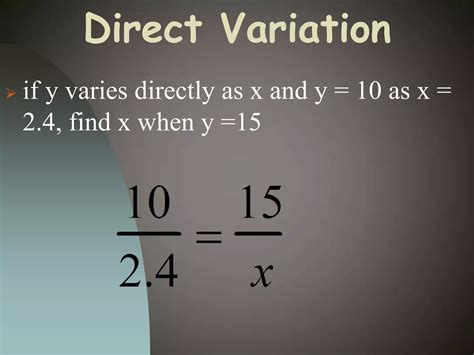 Direct And Inverse Variations Pptx