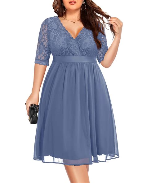 Pinup Fashion Dusty Blue Dress Women Plus Size Steel Blue Bridesmaid