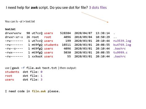 Solved I Need Help For Awk Script Do You See Dot For File