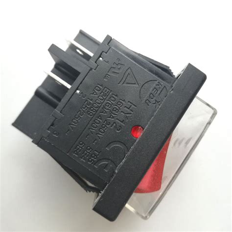 2Pc KEDU HY12 4Pin Waterproof Electric Rocker Pushbutton Switch for ...