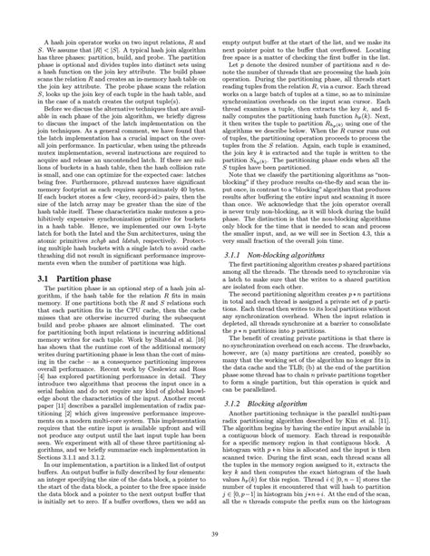 design and evaluation of main memory hash join algorithms