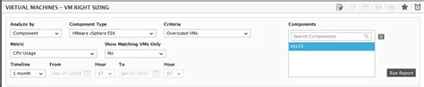 Virtual Machines Right Sizing Report