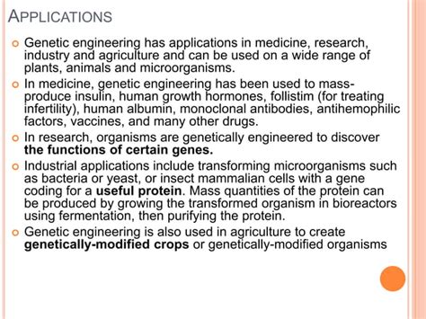 Basic Principal Of Genetic Engineering Pptx Biotech And Biomedical