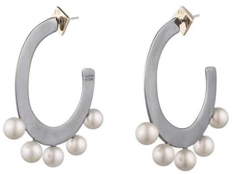 Alexis Bittar Pearl Studded Sheet Hoop Earring