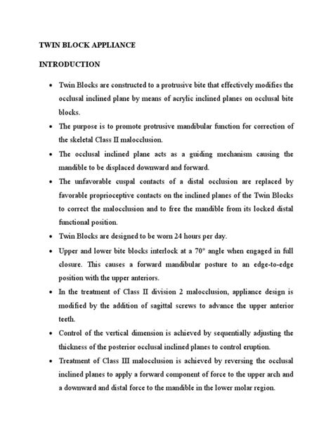 Twin Block Final Pdf Dentistry Branches Dental Anatomy
