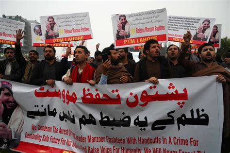 Police Detain Pakistani Activists Protesting Ptm Leaders Arrest Arab