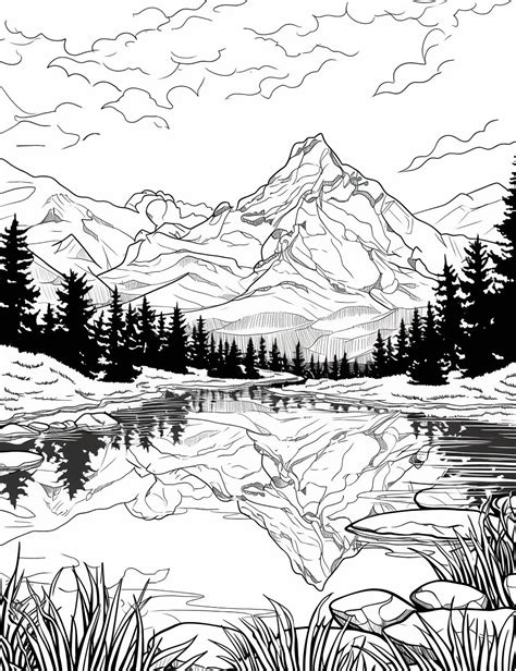Landscape Coloring Book Pages