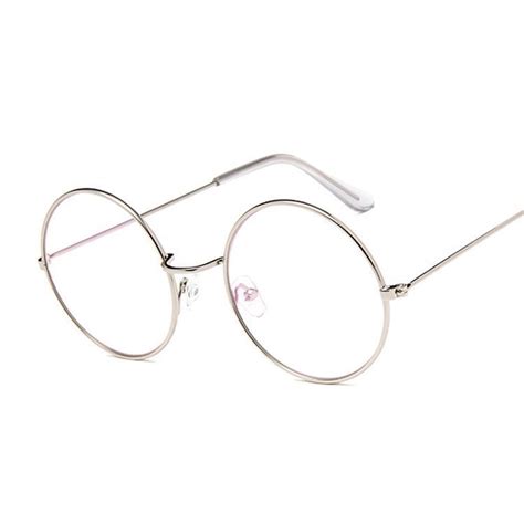 Retro Round Glasses Gold Round Metal Frame Clear Le Gem