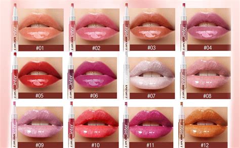 2 In 1 Orange Lip Gloss Lip Plumper Gloss Tinted Glitter