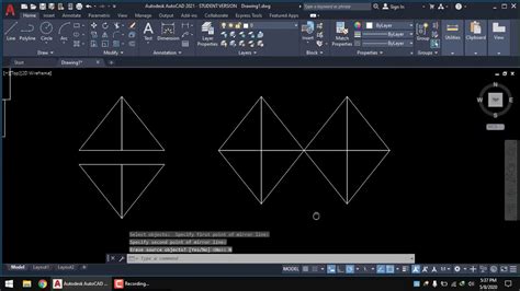 Tutorial Autocad Part 4 Mengenal Perintah Move Rotate Dan Miror Youtube