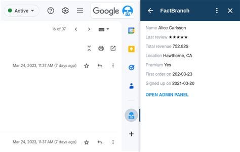 Display Customer Data In Gmail With Factbranchs Gmail Addon