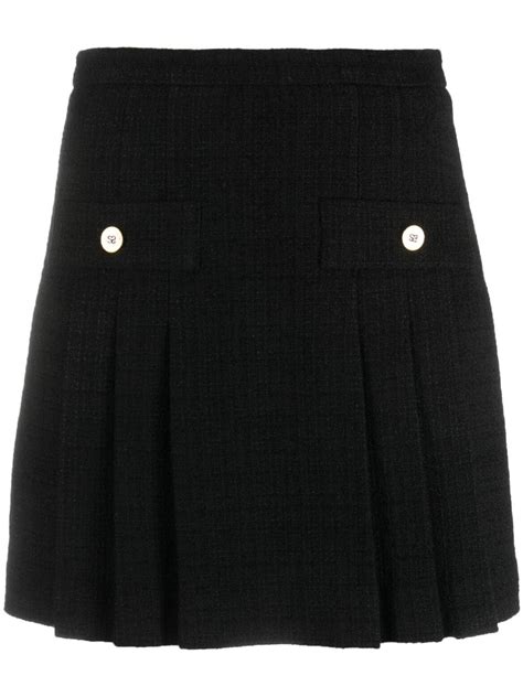 Sandro High Waisted Pleated Miniskirt Farfetch