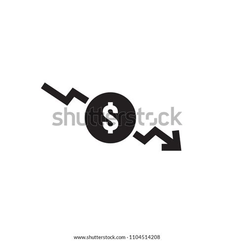 Dollar Decrease Icon Money Symbol Arrow Stock Vector Royalty Free