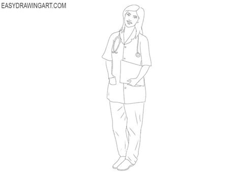 How To Draw A Nurse Easy Step By Step Tutorial