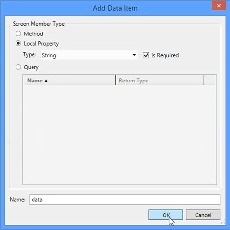 Lightswitch Passing Data Between Screens Example 1 Passing A String