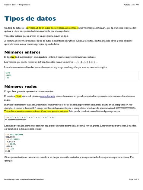 4tipos De Datos Programación Pdf Datos Ingeniería De Software