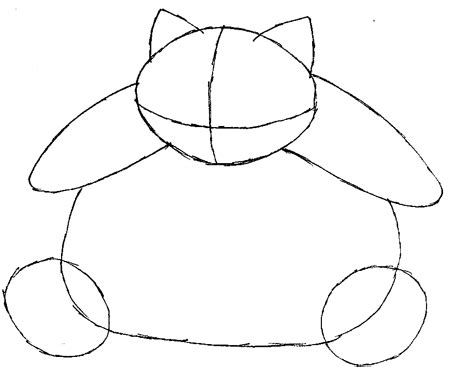 How To Draw Snorlax From Pokemon With Easy Step By Step Drawing Lesson How To Draw Step By