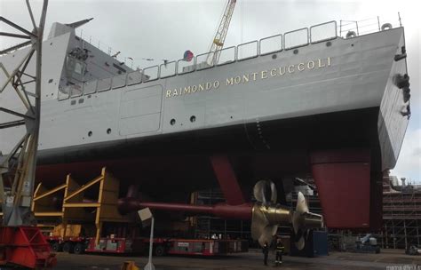 The Italian Thaon Di Revel Class Ppa Raimondo Montecuccoli During Her Launch 13 March 2021