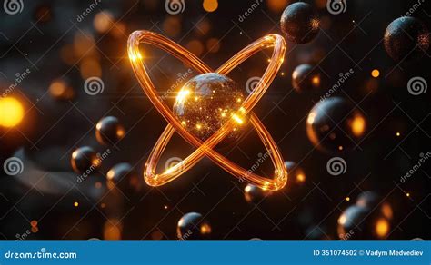 Atomic Structure Animation Dynamic 3d Illustration Of Atom With Spinning Electrons Glowing